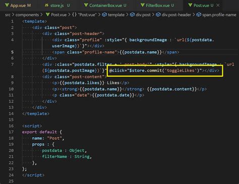 강의 내용 중 Vuex 에서 모든 사진에 좋아요 기능 적용