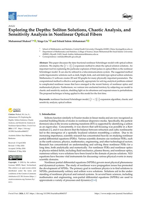 Pdf Exploring The Depths Soliton Solutions Chaotic Analysis And