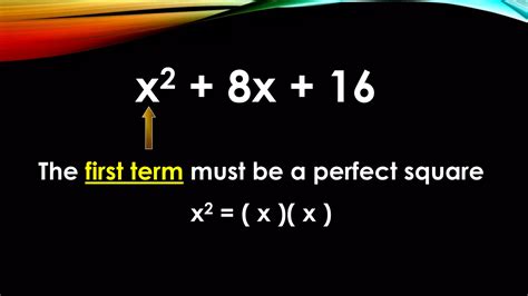 Factoring Perfect Square Trinomial Pptx