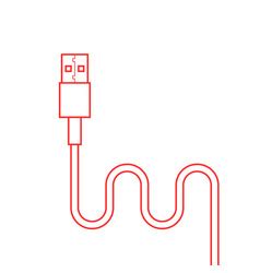 Usb Cable Line Icon Connector And Charger Vector Image