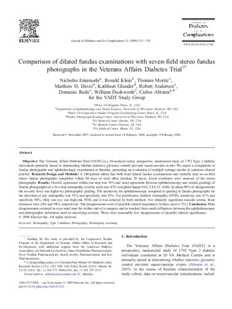 Pdf Comparison Of Dilated Fundus Examinations With Seven Field Stereo