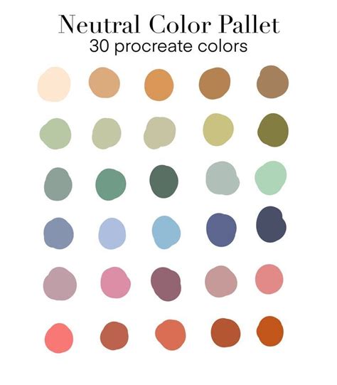 Earthy Boho Procreate Color Palette Neutral Earth Tones Pastel Procreate Color Swatches