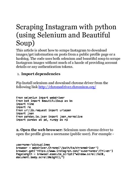 Scraping Instagram With Python Pdfcoffeecom