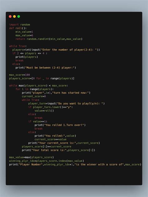 Python Dice Game Script For 2 4 Players Rup Shree Posted On The Topic Linkedin
