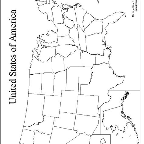 Printable Outline Map Of The United States Blank Us Map