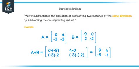Matrix Subtraction Explanation And Examples