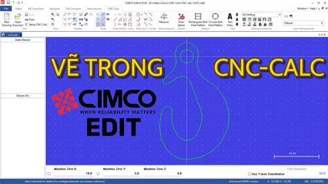 cimco edit cách thức vẽ trong tính năng cnc calc daycnc