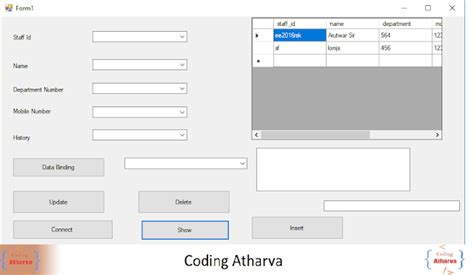 42 Create A Form Using Mysql Data Base Data Adapter Data Binding And