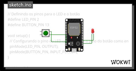 Teste Botão Wokwi Esp32 Stm32 Arduino Simulator