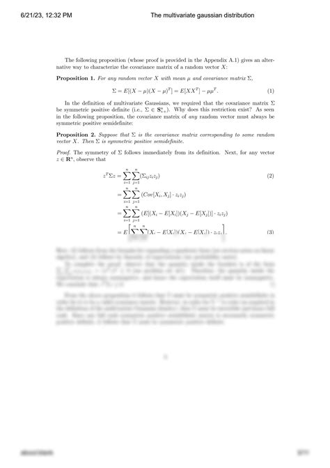 Solution The Multivariate Gaussian Distribution Studypool