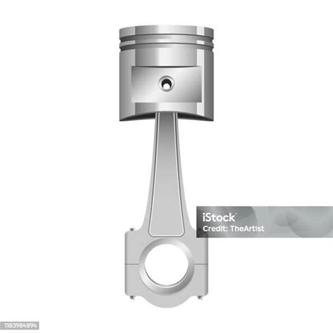 흰색 배경에 격리 된 사실적인 엔진 피스톤 벡터 디자인 그림 피스톤에 대한 스톡 벡터 아트 및 기타 이미지 피스톤 3차원 형태 강철 Istock