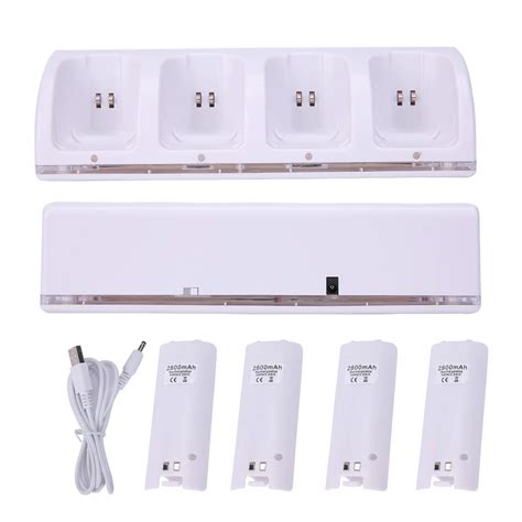 닌텐도 Wii 원격 충전기 도크 컨트롤러 스테이션 4 용 충전식 배터리 Aliexpress