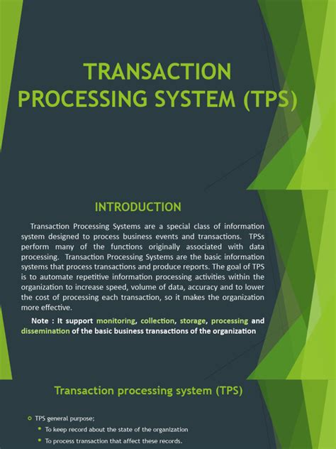 Transaction Processing System Tps Pdf Accounts Payable Database