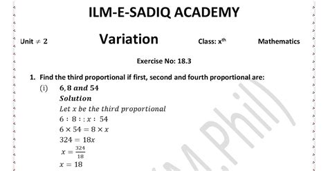 Unit 17 Mathematics Class 10th Solution Of Exercise 173 Sindh Text