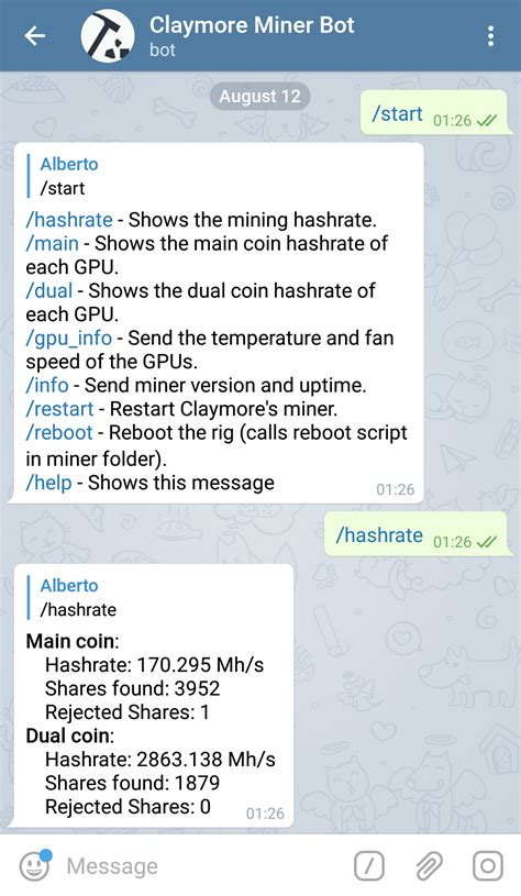 GitHub Albcp Claymore Miner Telegram For Statistics Remote Management And Alerts Of