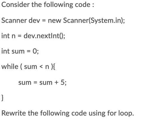 Solved Consider The Following Code Scanner Dev New