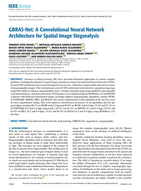 Pdf Gbras Net A Convolutional Neural Network Architecture For Spatial Image Steganalysis