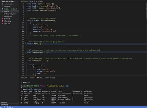 GitHub DahliaGRV Employee Tracker Week Unit