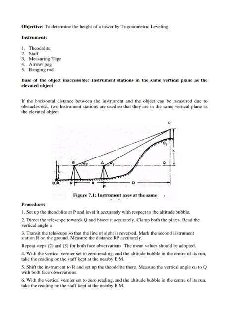 Lab 05 Trigonometric Leveling Pdf