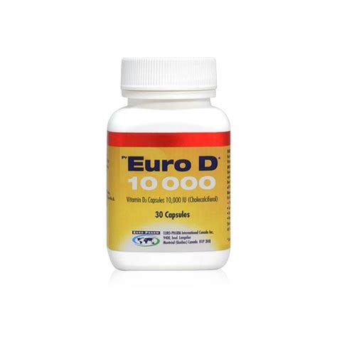 Euro D 10 000 Iu Vitamin D3 Supplement 30 Capsules