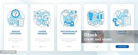 인과 관계 연구를 수행하는 방법 블루 온 보딩 모바일 앱 화면 과학 실험에 대한 스톡 벡터 아트 및 기타 이미지 과학 실험 그래픽 사용자 인터페이스 데이터 Istock