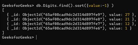 Query Modifiers In Mongodb Geeksforgeeks