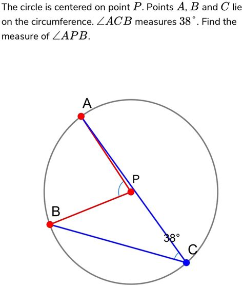 solved the circle is centered on point p points a b and c lie on
