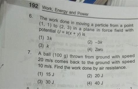the work done in moving a particle from a point 1 1 to 2 3 in a plane