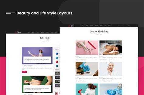 Qeen Beauty Fashion Blogger Html Template Site Templates Ft Beauty