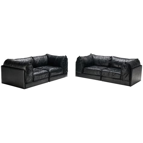 De Sede Pagoda Ds 19a Sofas In Black Leather For Sale At 1stdibs