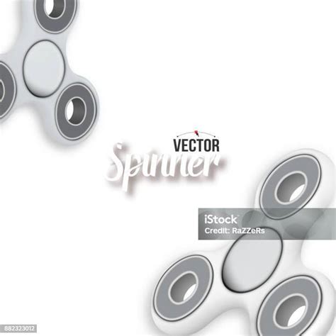 벡터 피 젯 회전자 배너입니다 3d 현실 현대 휴식 가제트 배너 회전 3차원 형태에 대한 스톡 벡터 아트 및 기타 이미지 3