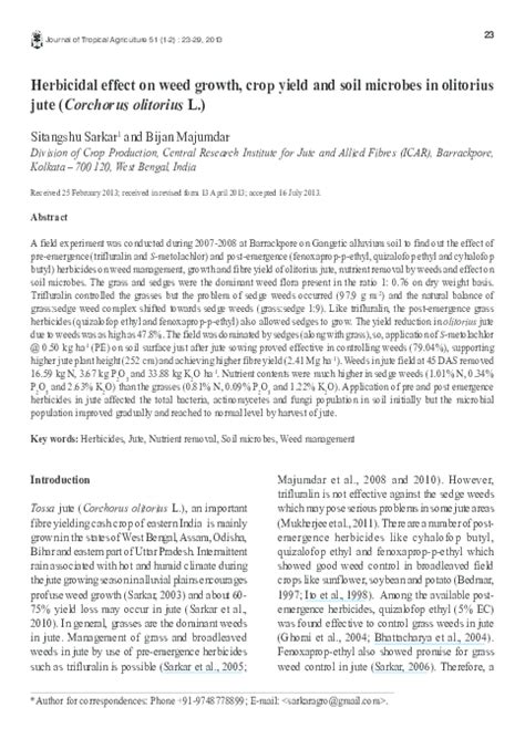 (PDF) Herbicidal effect on weed growth, crop yield and soil microbes in ...