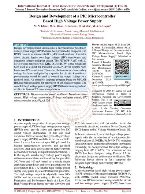 Design And Development Of A Pic Microcontroller Based High Voltage