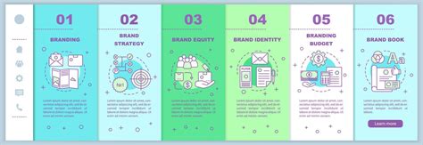 Branding Onboarding Mobile Web Pages Vector Template Brand Strategy Equity Responsive
