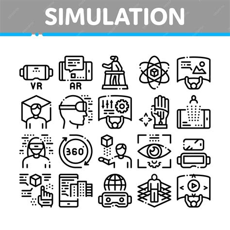 Premium Vector Simulation Equipment Collection Icons Set Vector