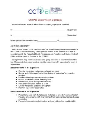Fillable Online Sample Supervision Contract Carol Falender Ph D Fax Email Print PdfFiller