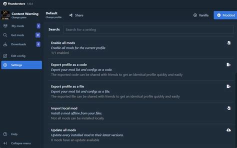 How to update Thunderstore Mod Manager for Content Warning