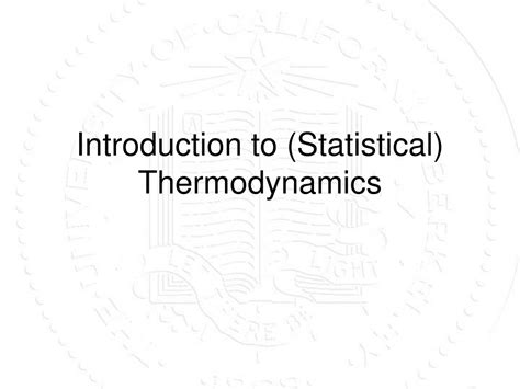 Ppt Introduction To Statistical Thermodynamics Powerpoint Presentation Id9372612