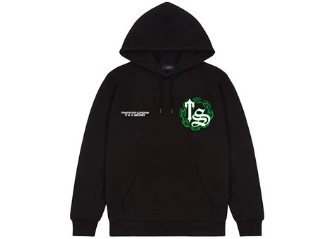 trapstar chain script hoodie black green men s ss23 us