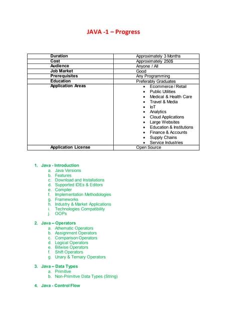 Java Internship Program Pdf