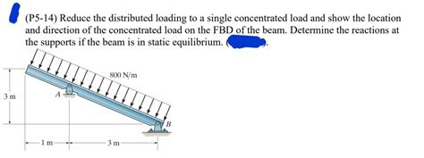 Solved P5 14 Reduce The Distributed Loading To A Single