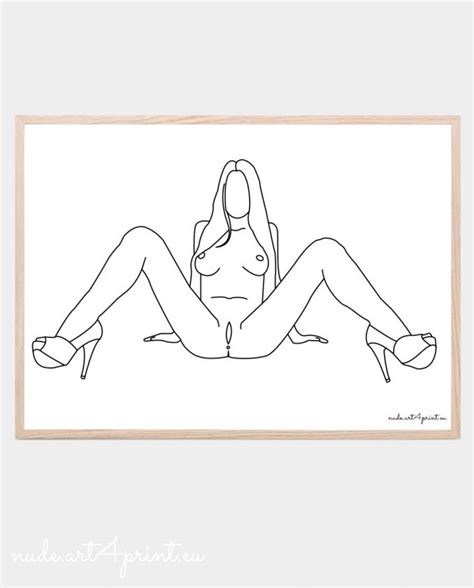 Sexy Girl Gift Lineart Erotic Print Nude Line Art Prints For Sexy Bedroom Interior Decoration