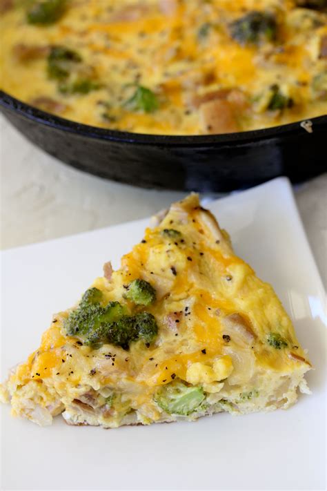 Healthy Broccoli Chicken And Cheddar Frittata Recipe The Whole Smiths