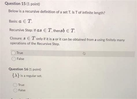 solved question 15 1 point below is a recursive definition