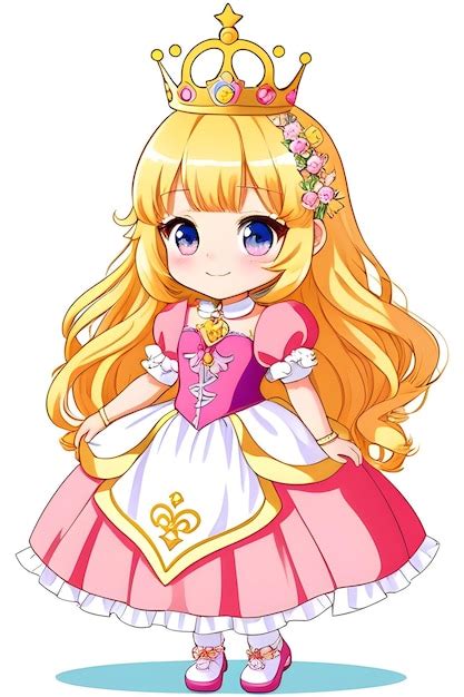 Premium Ai Image Chibi Princess With A Crown
