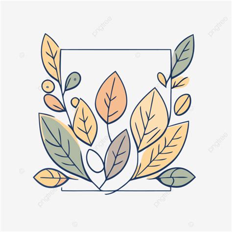 Leaf Outline Vector Design With Leaves Border A Lineal Icon Depicting
