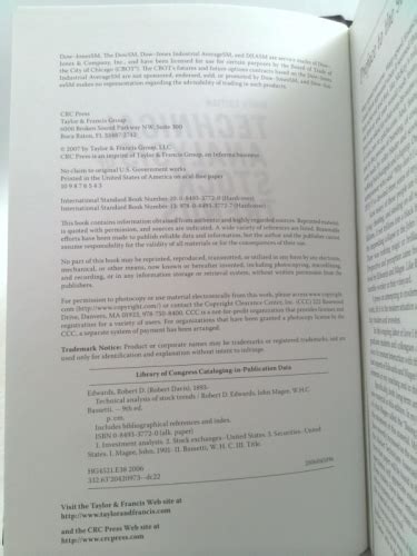 Technical Analysis Of Stock Trends Edition 9th By Robert D Edwards