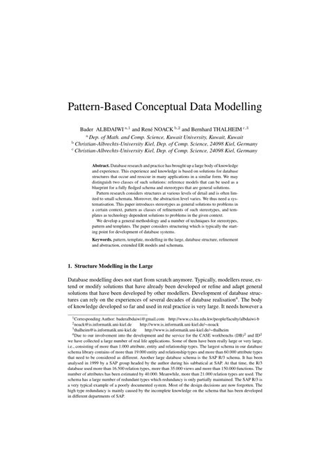 pdf pattern based conceptual data modelling
