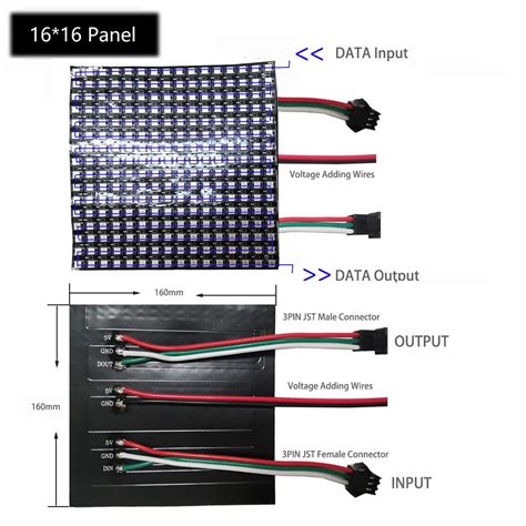 Matrix Ws2812b 16x16 Ws2812 Pixels Lights Addressa Grandado