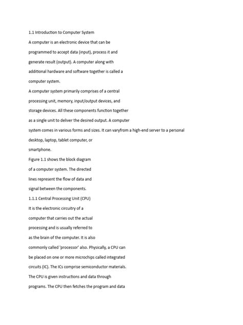 document pdf central processing unit input output